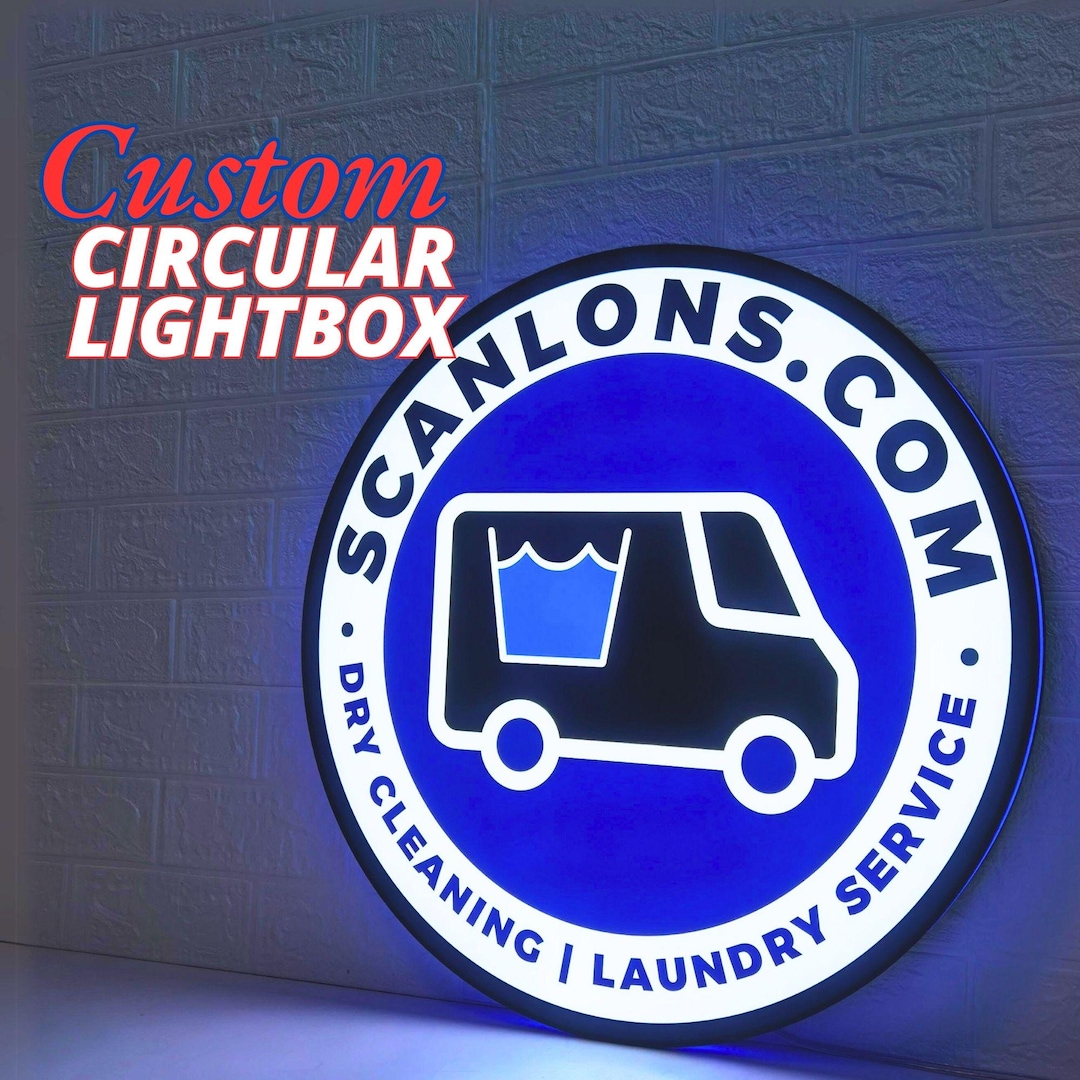 Circular Shape Custom LED Lightbox - Free Design Mockup Provided - Etsy
