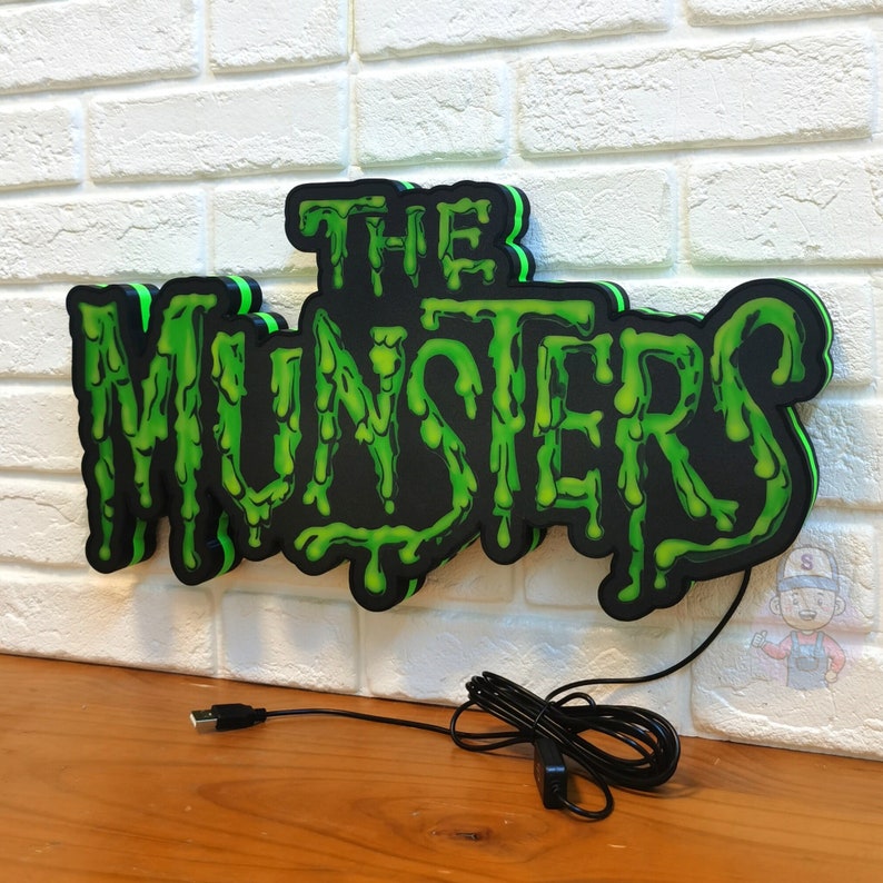 The Munsters Logo LED Lightbox | Fully Dimmable & Powered by USB - Etsy
