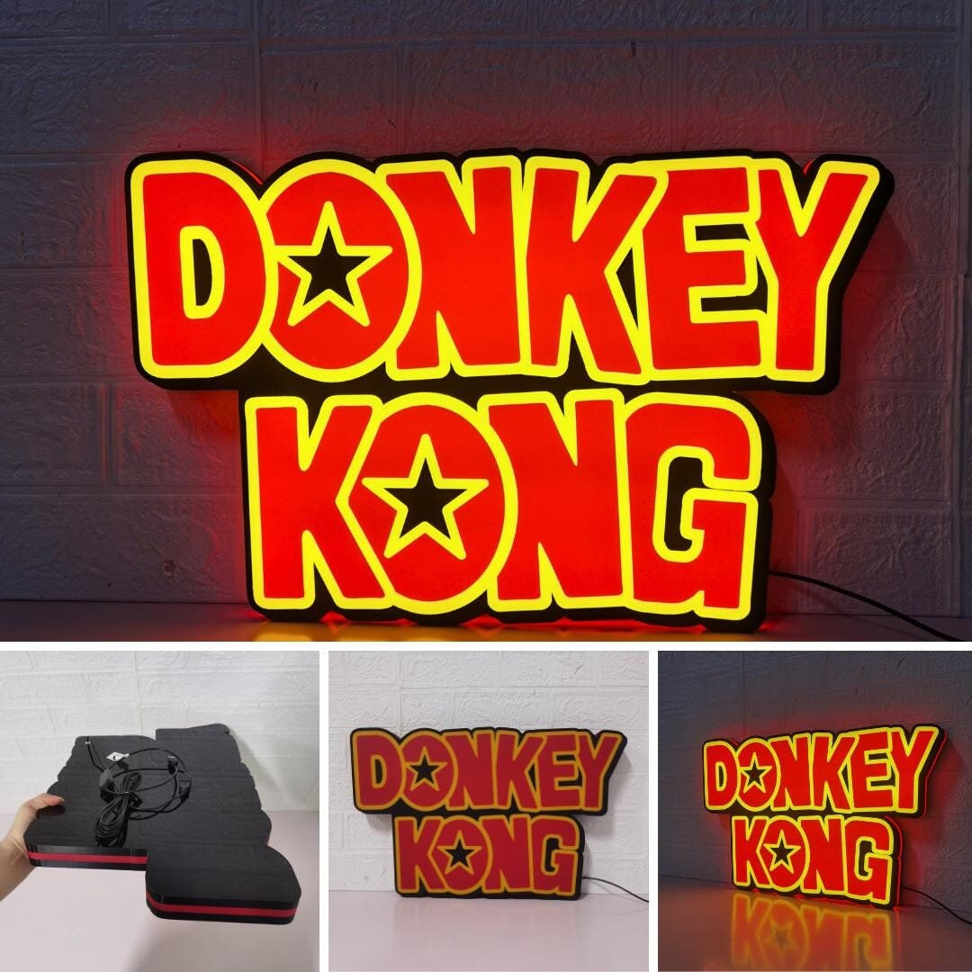 Donkey Kong Logo LED Sign | 3D Printed, USB Powered & Full Dimmable - Etsy