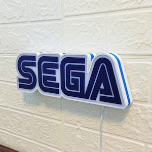 SEGA Logo Light: 3D Printed USB Lamp, Gaming Room Decor - Etsy