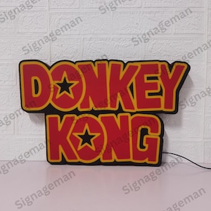 Donkey Kong Logo LED Sign | 3D Printed, USB Powered & Full Dimmable - Etsy