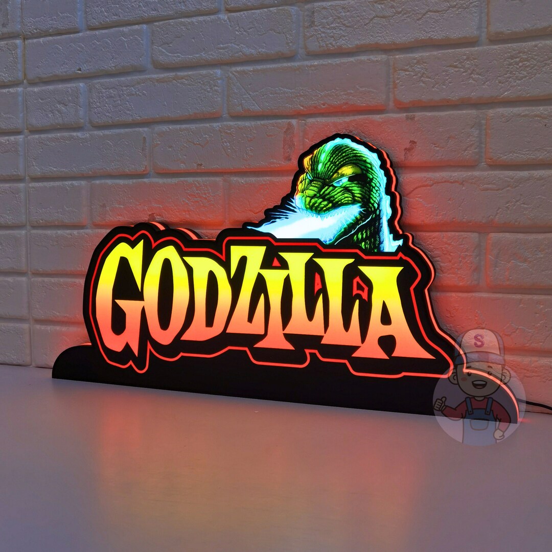 Godzilla Pinball LED Lightbox Godzilla Pinball Topper USB - Etsy