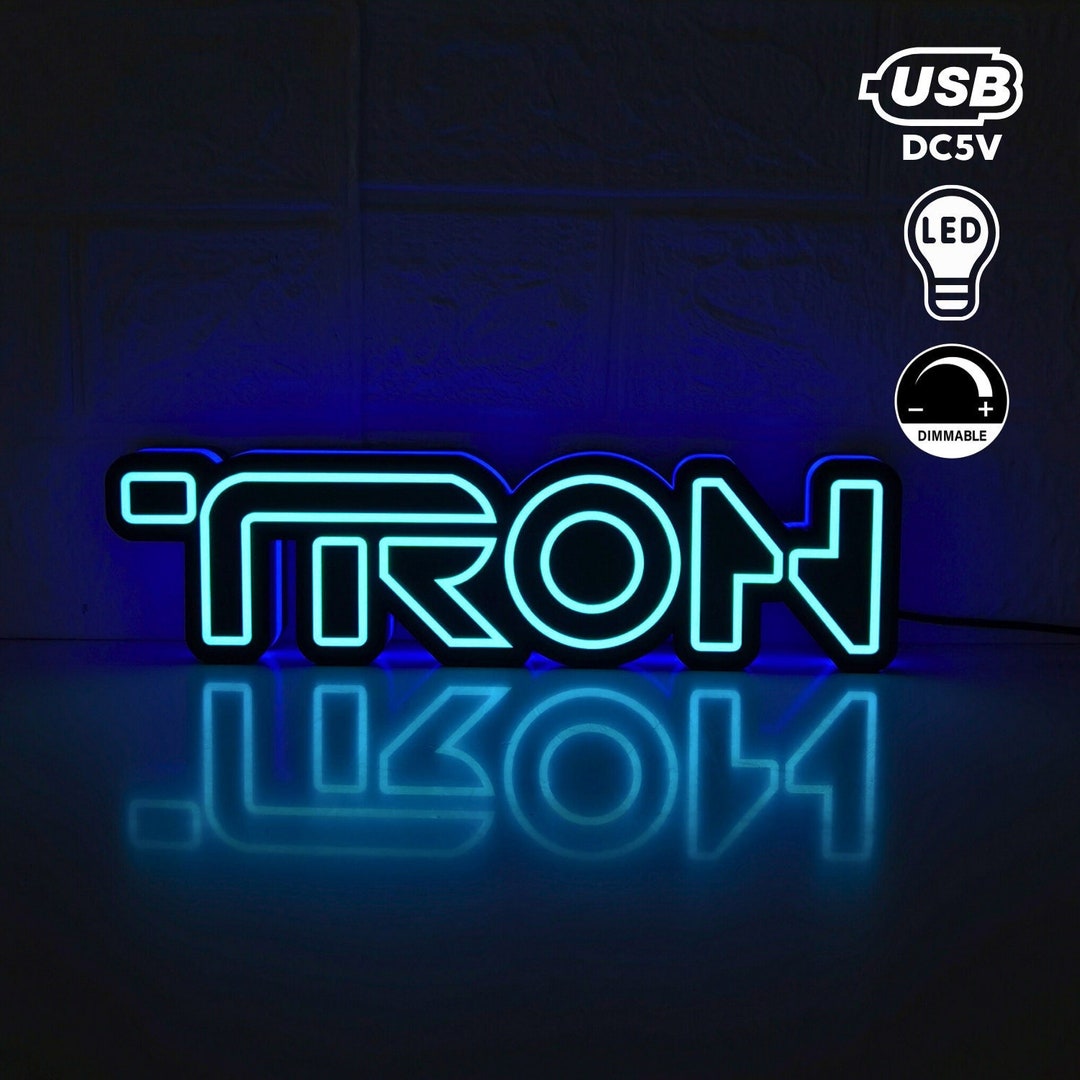 Tron Sign LED Lightbox | Dimmable & USB Powered - Etsy