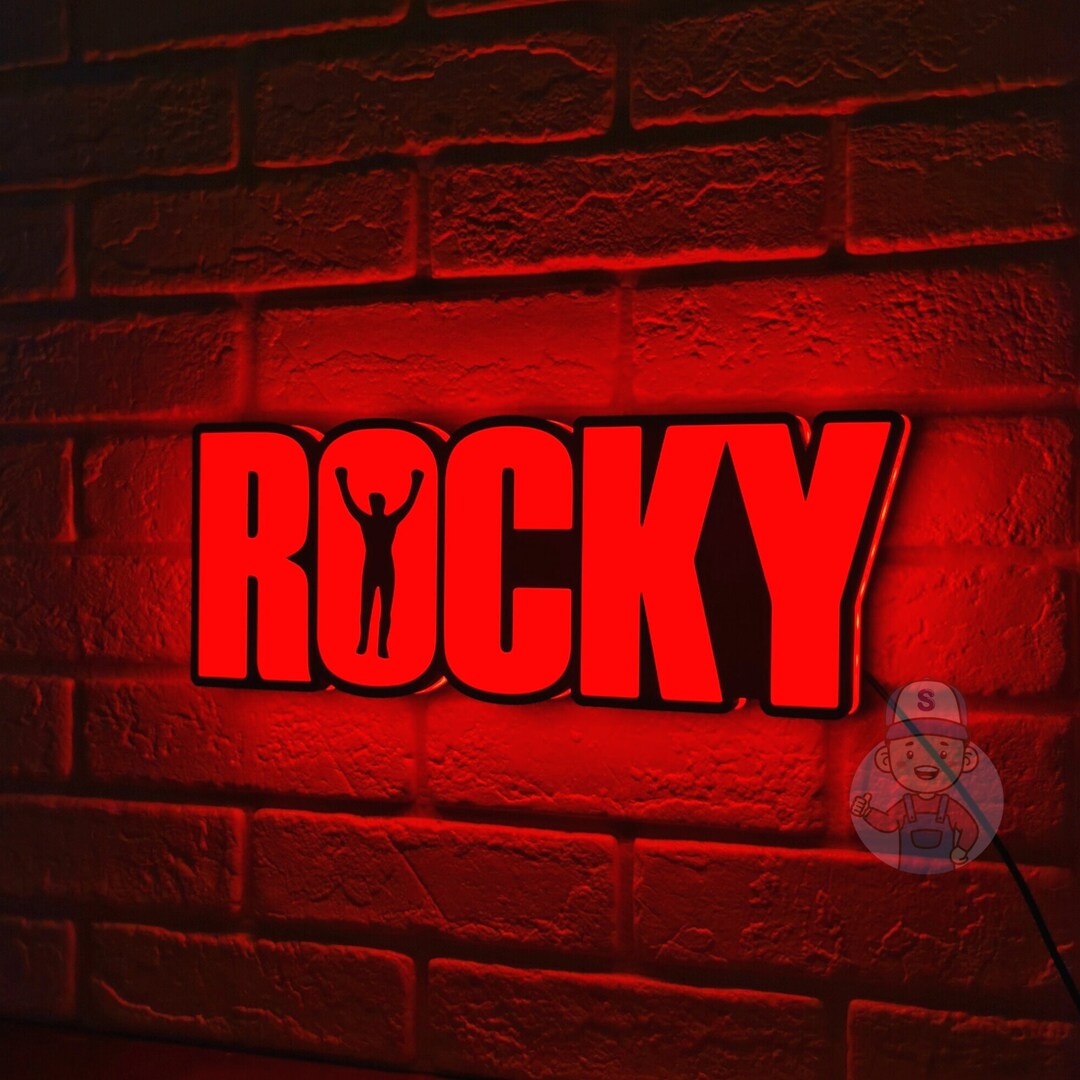 Rocky Balboa Sign LED Lightbox | Wall Art | Rocky Balboa Decor ...