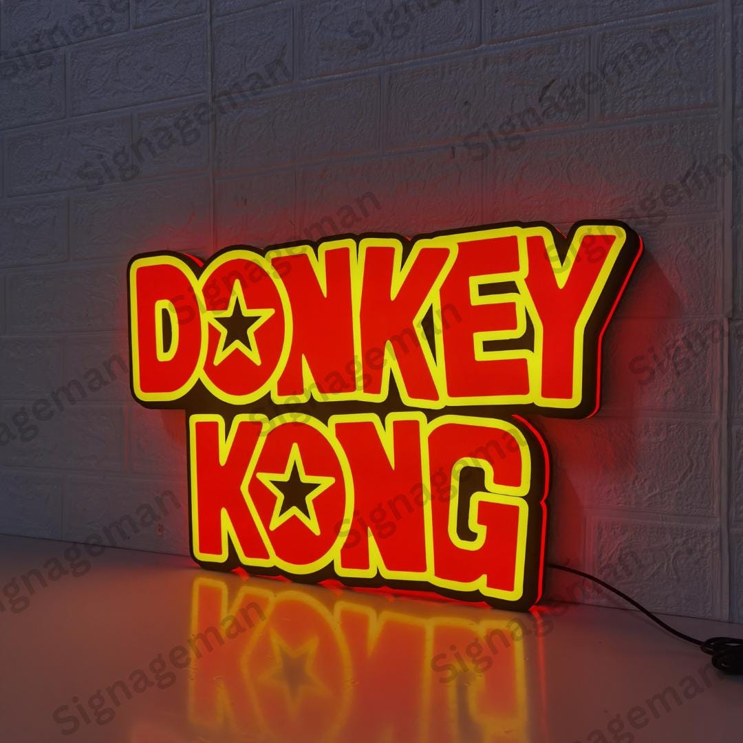 Donkey Kong Logo LED Sign | 3D Printed, USB Powered & Full Dimmable - Etsy