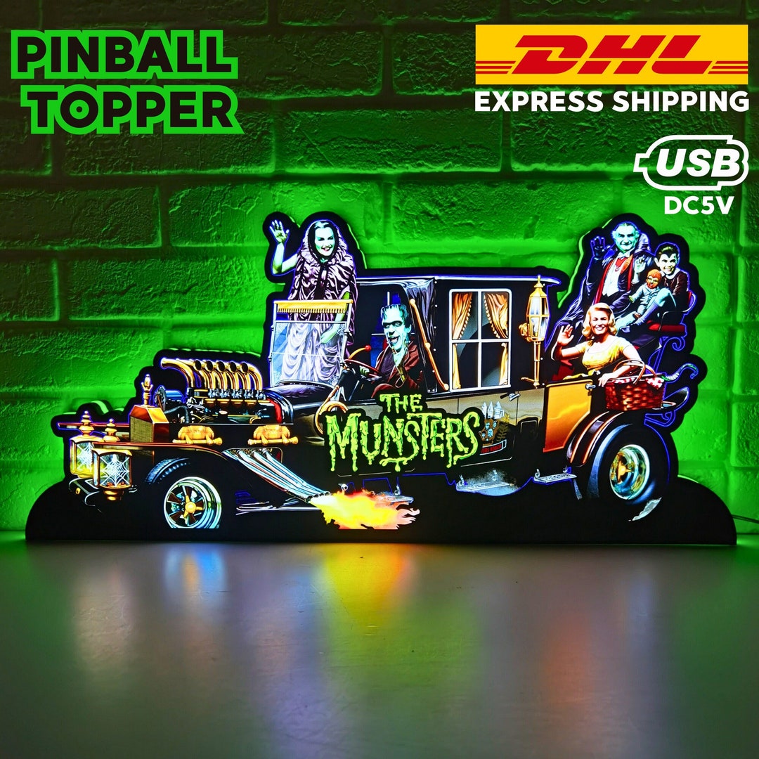 The Munsters Pinball Topper: LED Lightbox With Dimming - Etsy