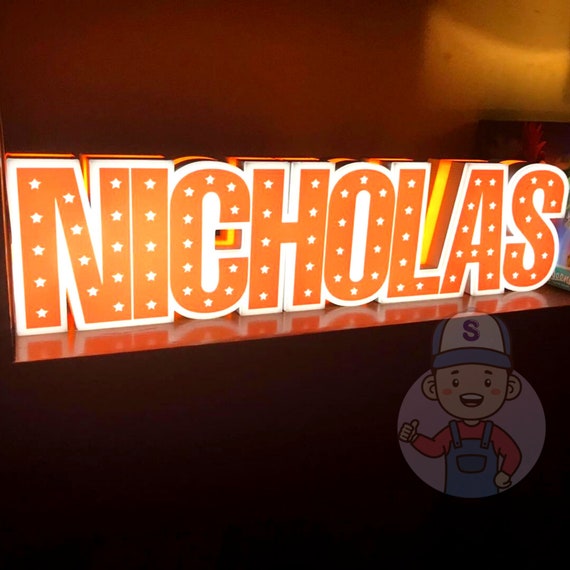 Personalized Name LED Lightbox Personalized Name Night Light - Etsy