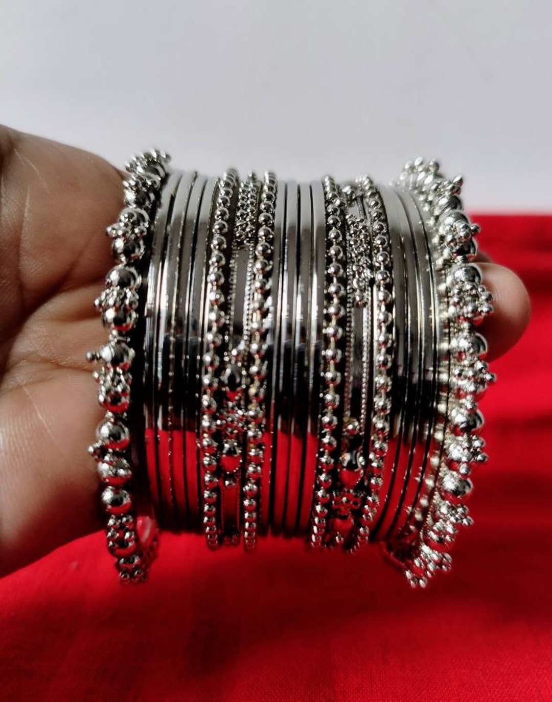 Buy Silver 20 Bangles Set Indian Jewellery,silver Bangles, Bangle Set ...