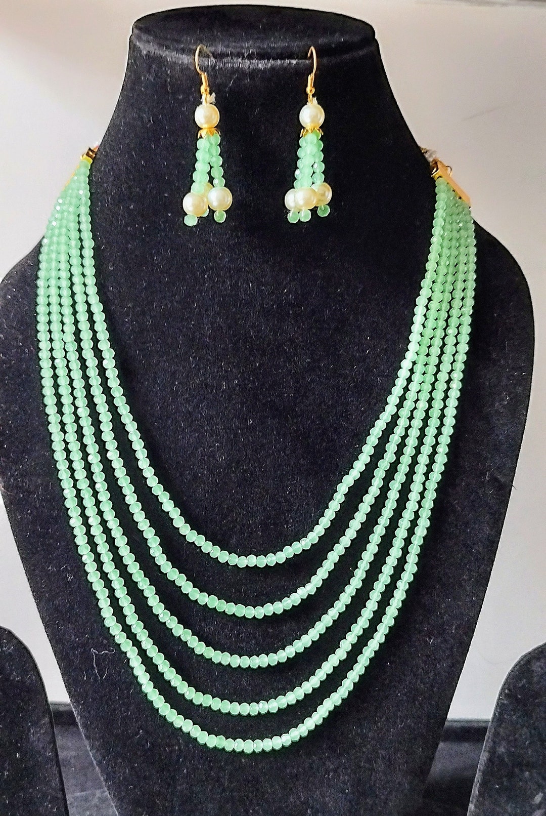 5 Layered Long Onex Beaded Necklace Set ,rani Haar, Indian Jewellery ...