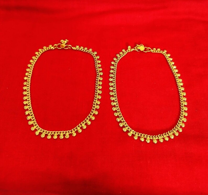 Buy Anklet , Golden Anklet,jhanjhar Payal, Indian Jewellery,handmade ...