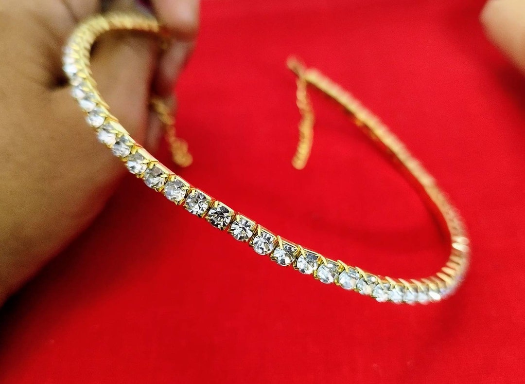 Kundan Choker Single Line Choker Necklace,diamond Choker Crystal ...