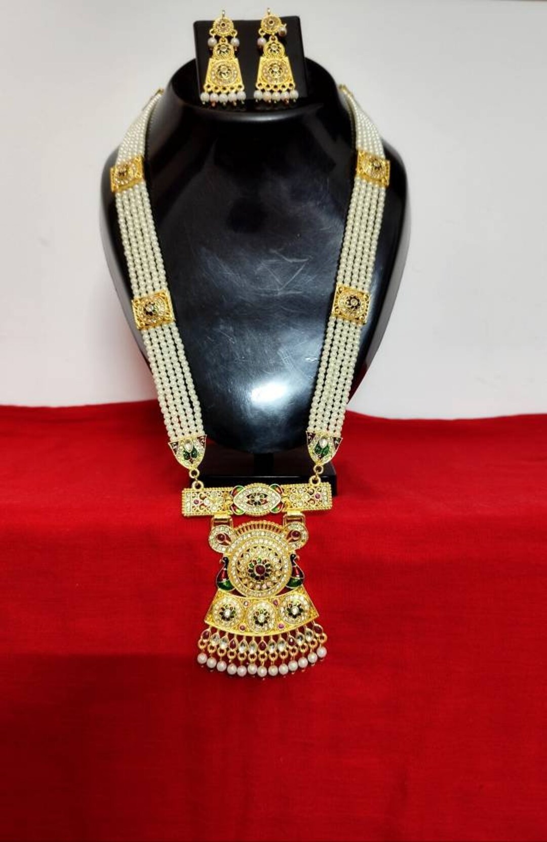 Jadau Rani Haar, Jaipuri Jewellery, Long Necklace Set,rajwadi Jewellery ...