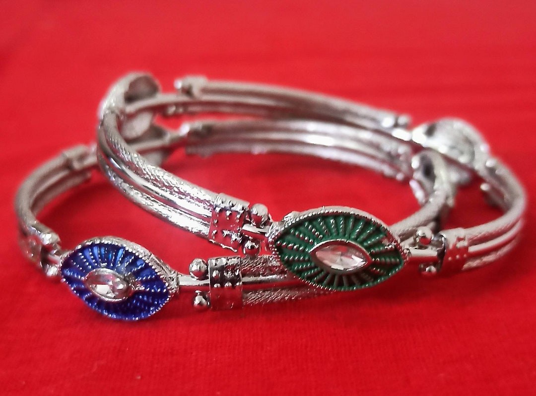 Buy Oxidized Bracelet ,silver Kada , Indian Handmade Jewellery ...