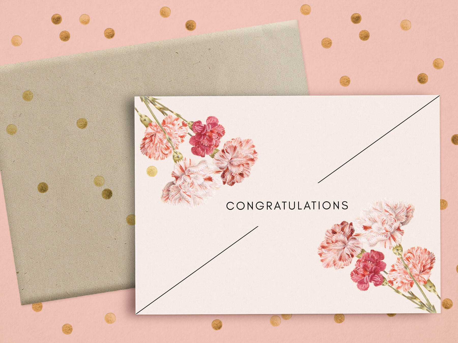 Congratulations Card / Instant Download / Printable / E-card / Floral ...