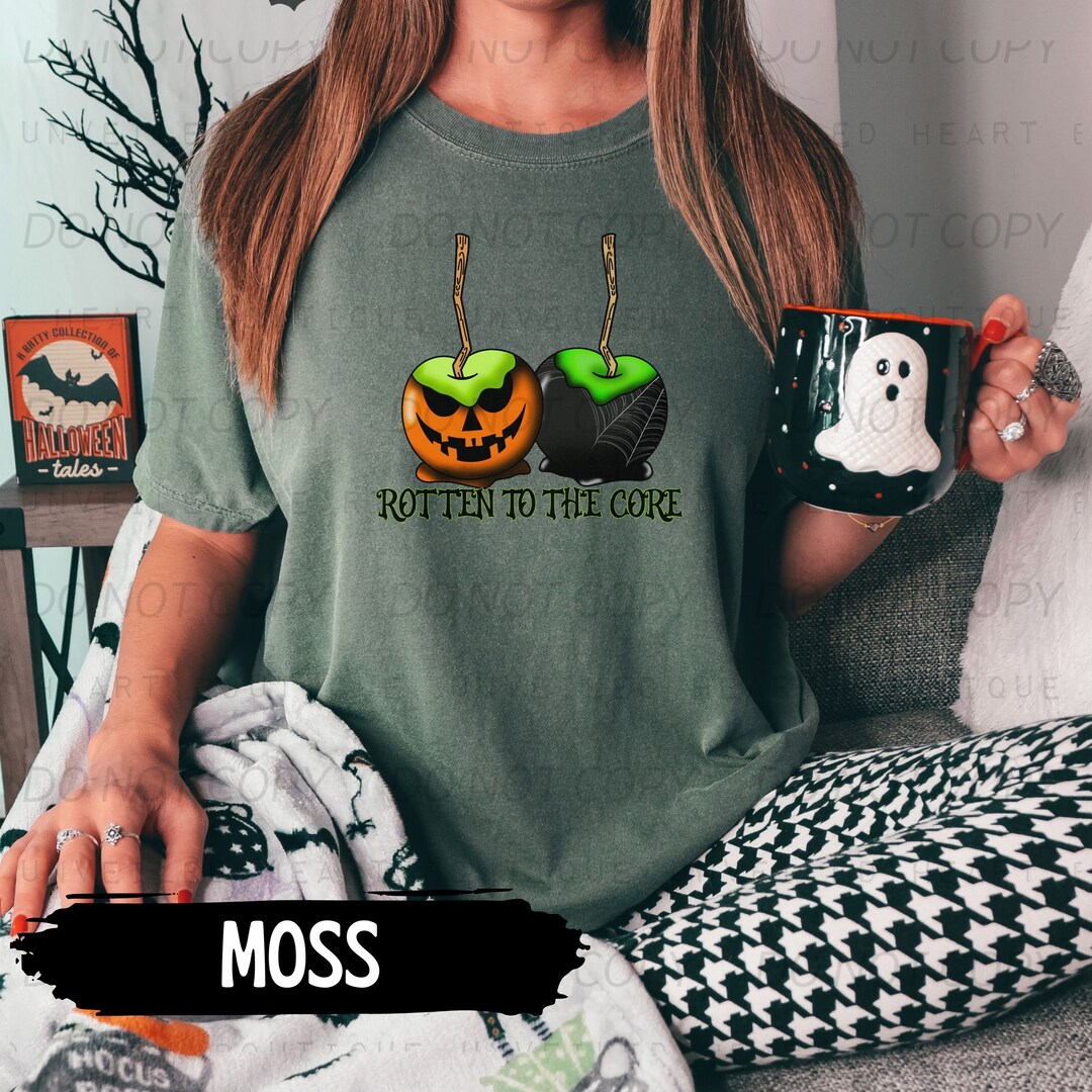 Rotten to the Core Drippy Apples Poisoned Apples Halloween Shirt Women ...