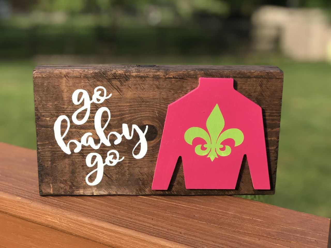 Go Baby Go Race Horse Sign, Derby Sign, Kentucky Derby Decor, Racehorse ...