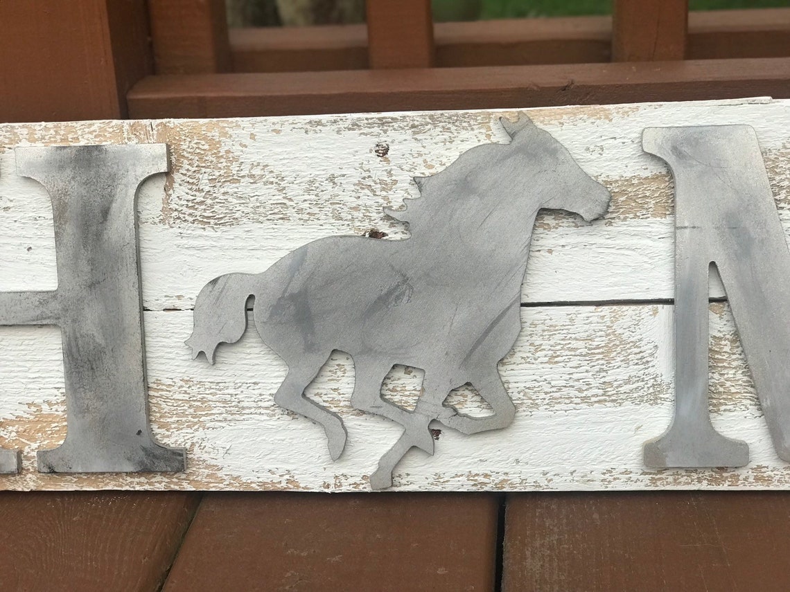 Home Sign Rustic Home Sign Rustic Horse Sign Rustic Decor - Etsy