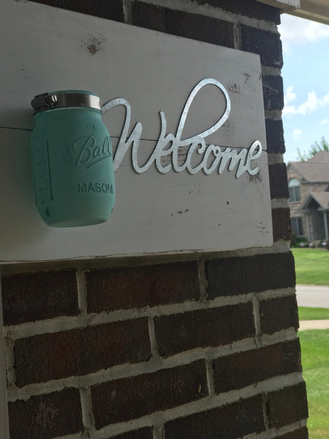 Rustic Mason Jar Welcome Sign - Etsy