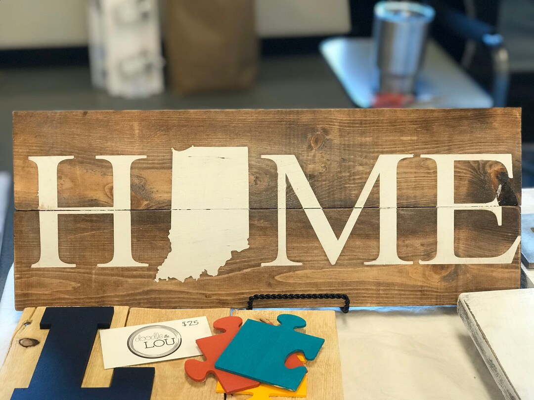 Indiana Home Sign Home Indiana - Etsy