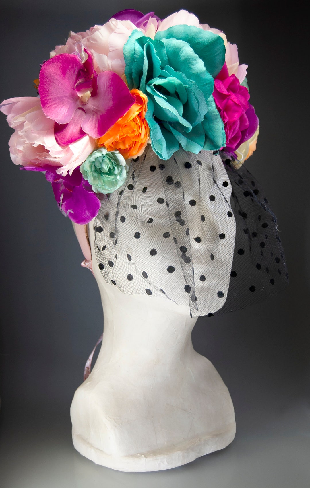 Flamenco Flower Crown | Frida Flower Crown | Hot Pink and Turquoise ...