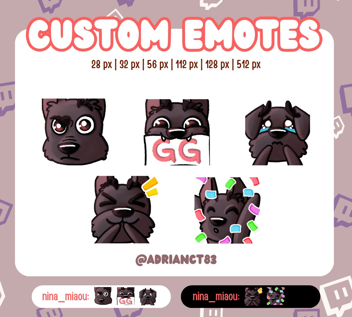Twitch Emotes Custom Discord, Chibi, Cute, Cartoon, Pet Personalized ...