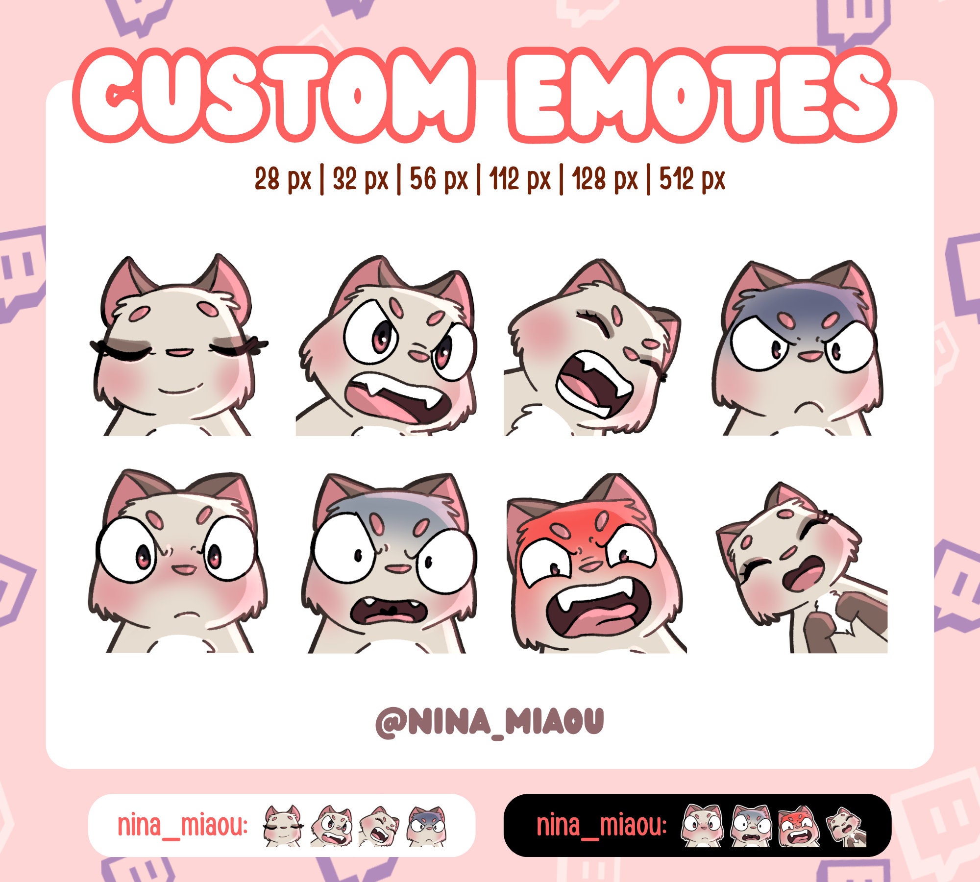Twitch Emotes Custom Discord, Chibi, Cute, Cartoon, Pet Personalized ...