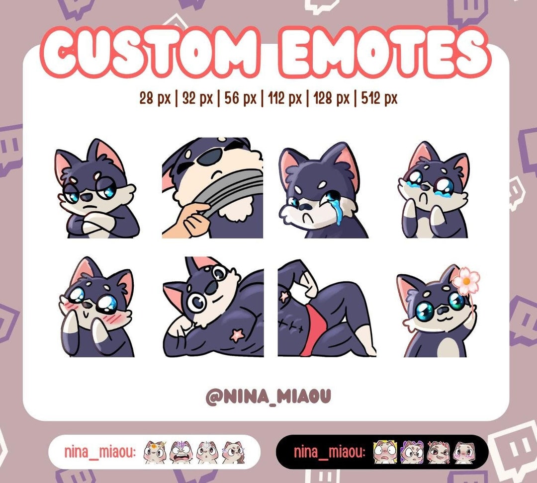 Twitch Emotes Custom Discord, Chibi, Cute, Cartoon, Pet - Personalized ...