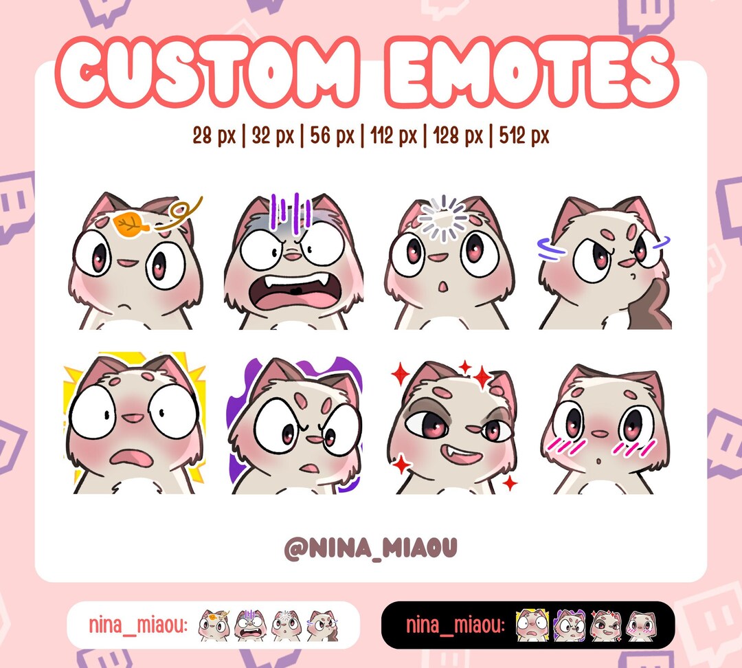 Twitch Emotes Custom Discord, Chibi, Cute, Cartoon, Pet Personalized ...