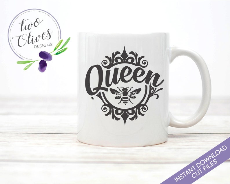Queen Bee Design EPS SVG PNG Instant Download | Etsy