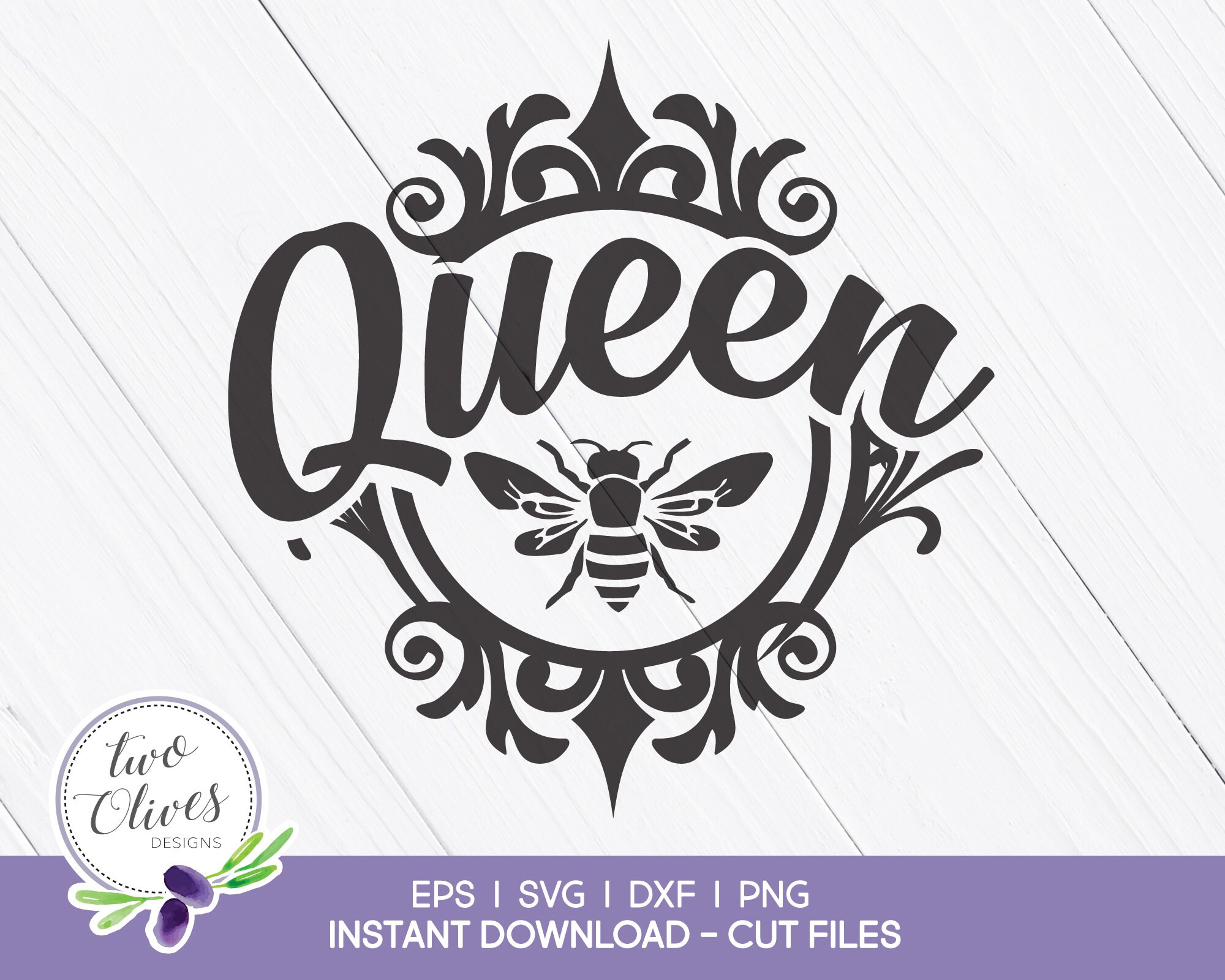 Queen Bee Design EPS SVG PNG Instant Download | Etsy