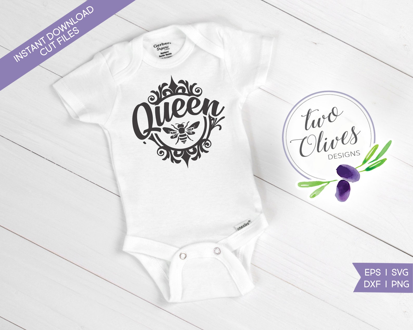 Queen Bee Design EPS SVG PNG Instant Download | Etsy