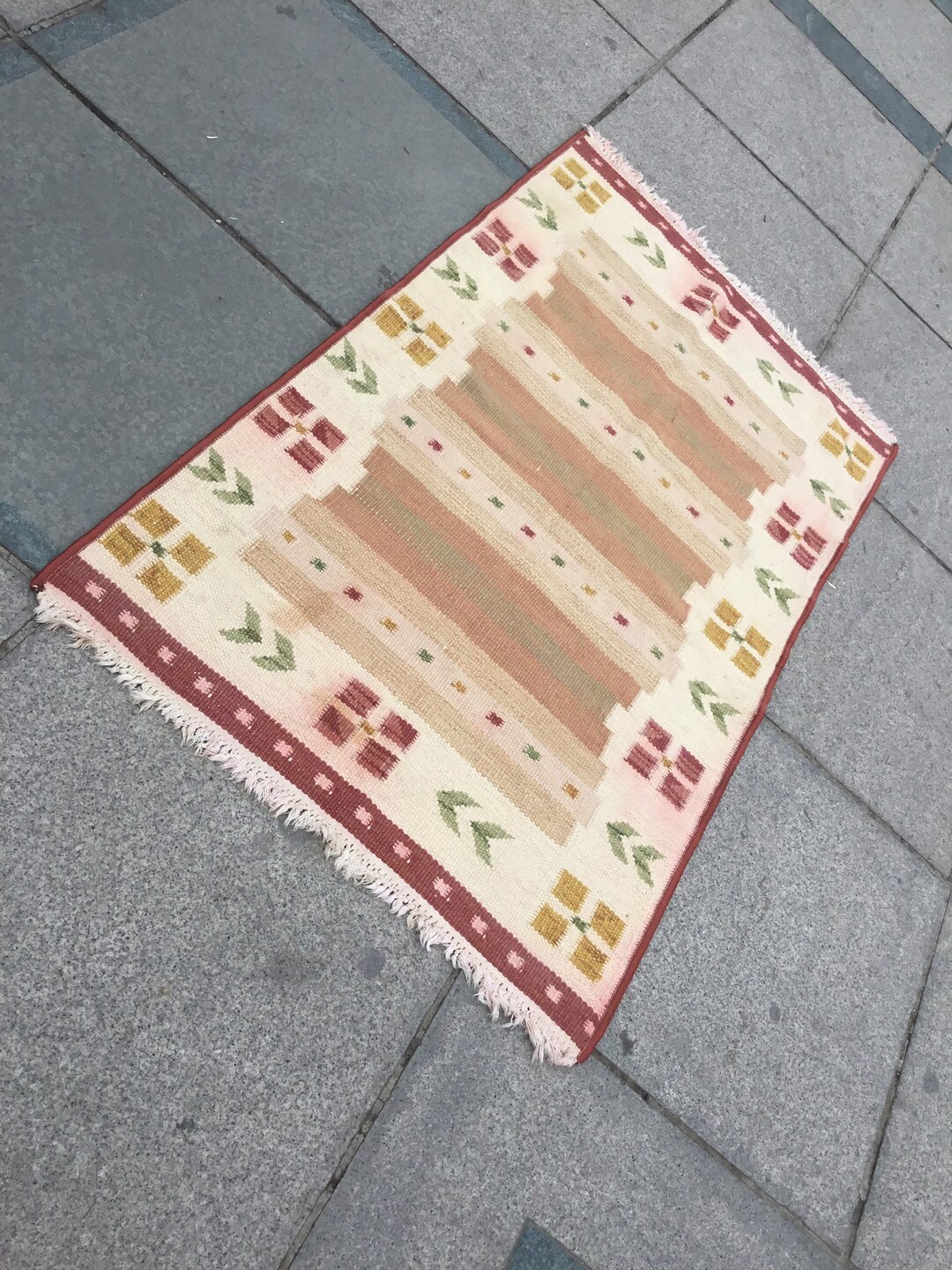 3x5 Brown Accent Rug, Handmade Rug, Kitchen Rug, Bedroom Rug, 3x5 ...