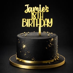 Personalised Name and Age Cake Topper, Custom Birthday Cake Sign, - Etsy