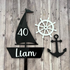 Sailing Cake Topper, Boat Cake Topper, Yacht Cake Topper, Mens Cake ...