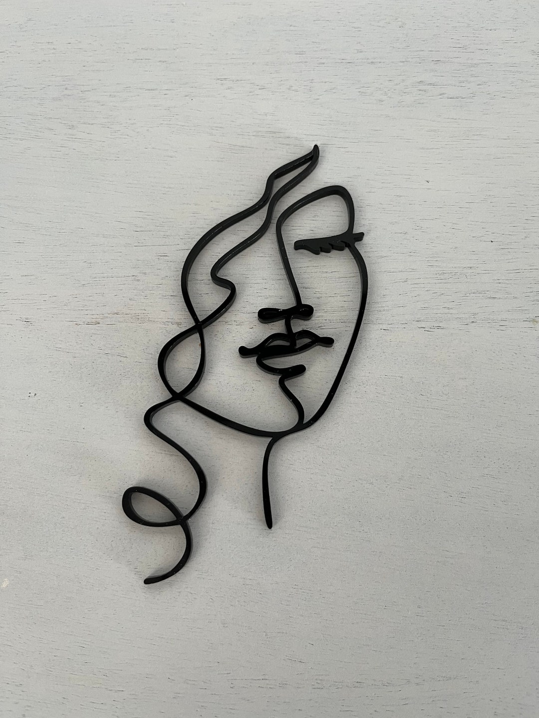 Lady Line Drawing Cake Topper, Woman Face Cake Plaque, Line Drawing ...