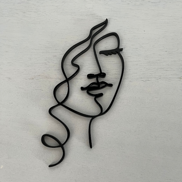 Lady Face Line Art Cake Topper - Etsy