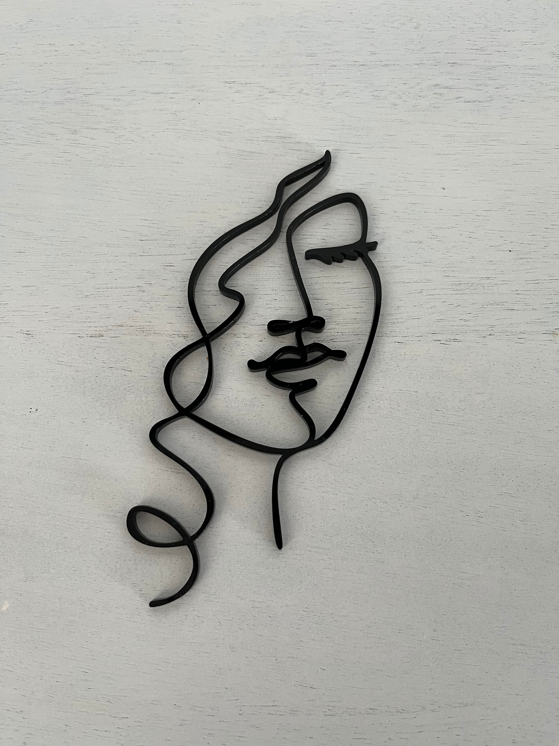 Lady Line Drawing Cake Topper Woman Face Cake Plaque Line - Etsy Australia