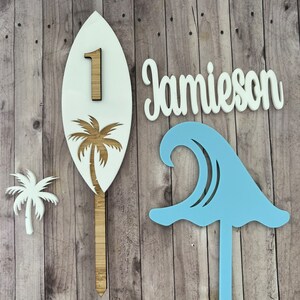 Surfboard Cake Topper, Surf Theme Party, Surfer Cake Topper, Teenage ...