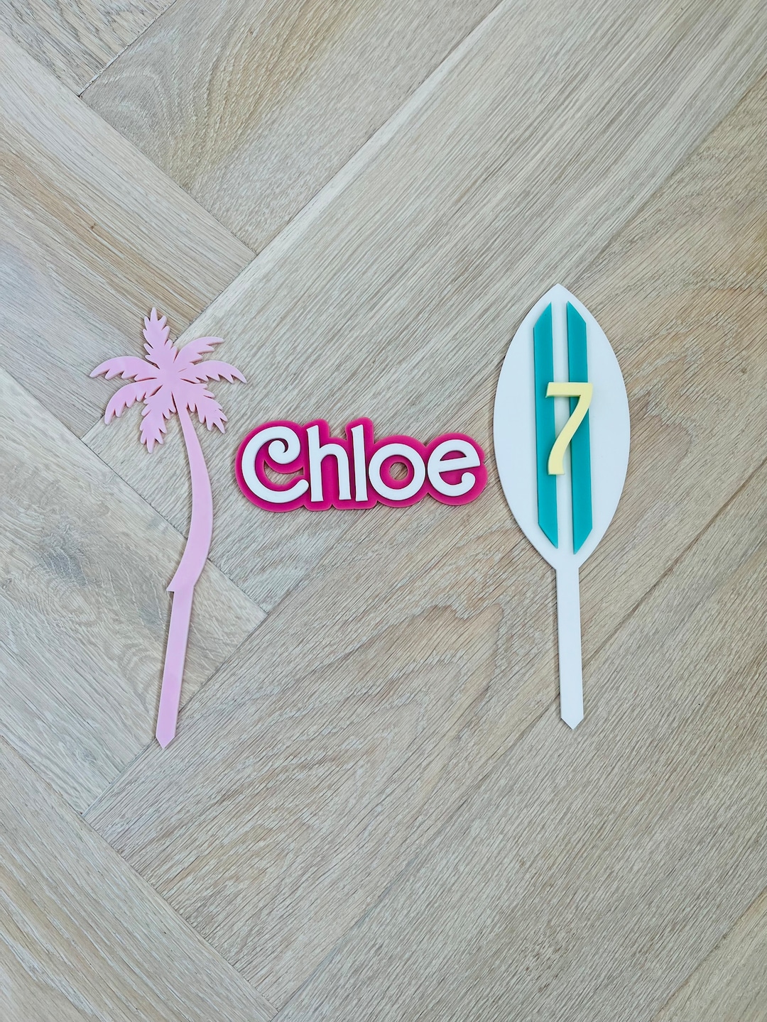 Beach Party, Surfboard Cake Topper, Girl Surfer Party, Surfer Cake ...