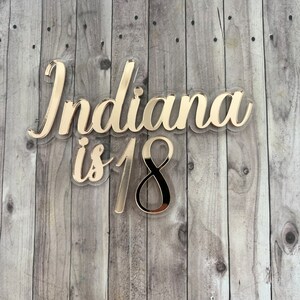 18th Cake Topper, 18th Birthday Cake Topper, Personalised Cake Topper ...