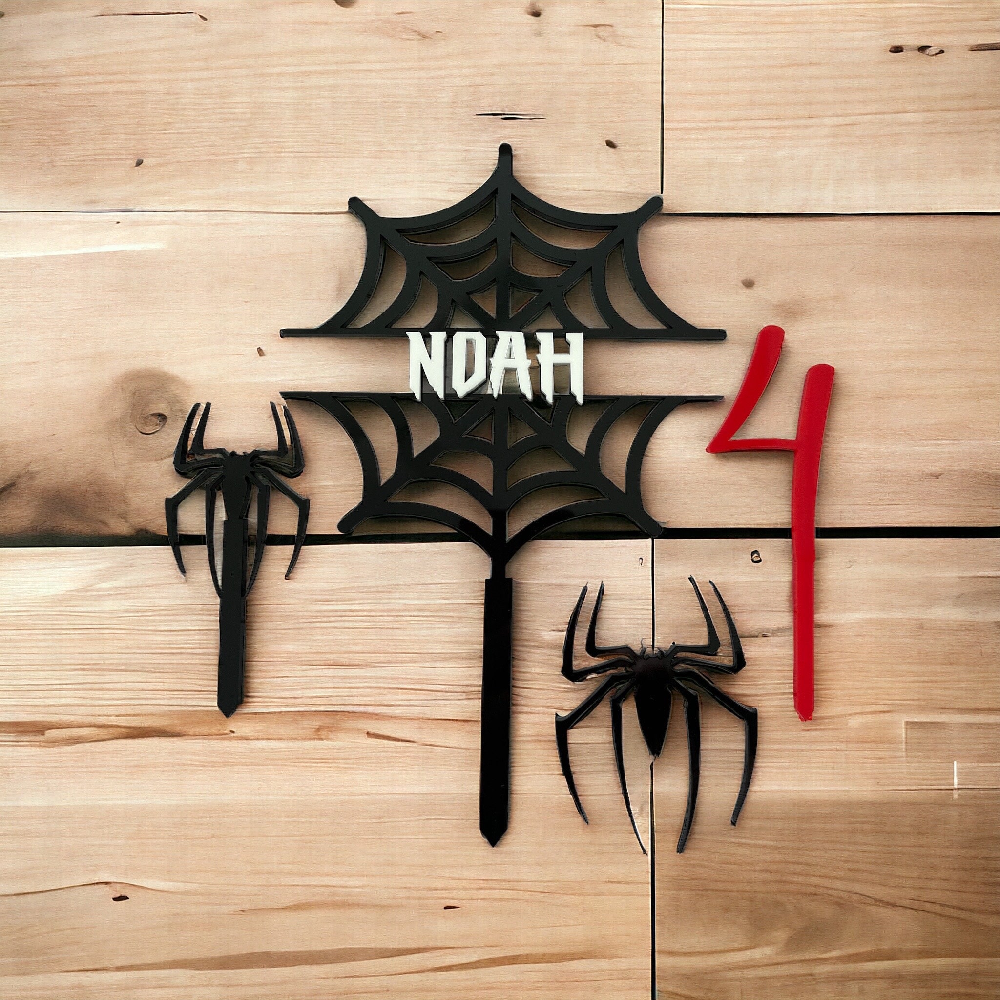 Spider Web Cake Topper, Spider Party Decor, Superhero Cake Topper, Boys ...