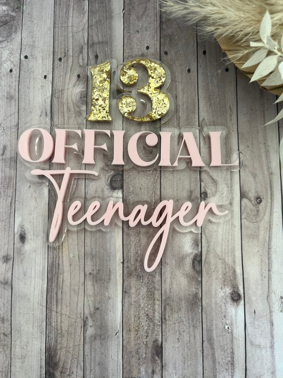 13 Official Teenager, 13th Cake Topper, 13th Birthday Decorations, 13 ...
