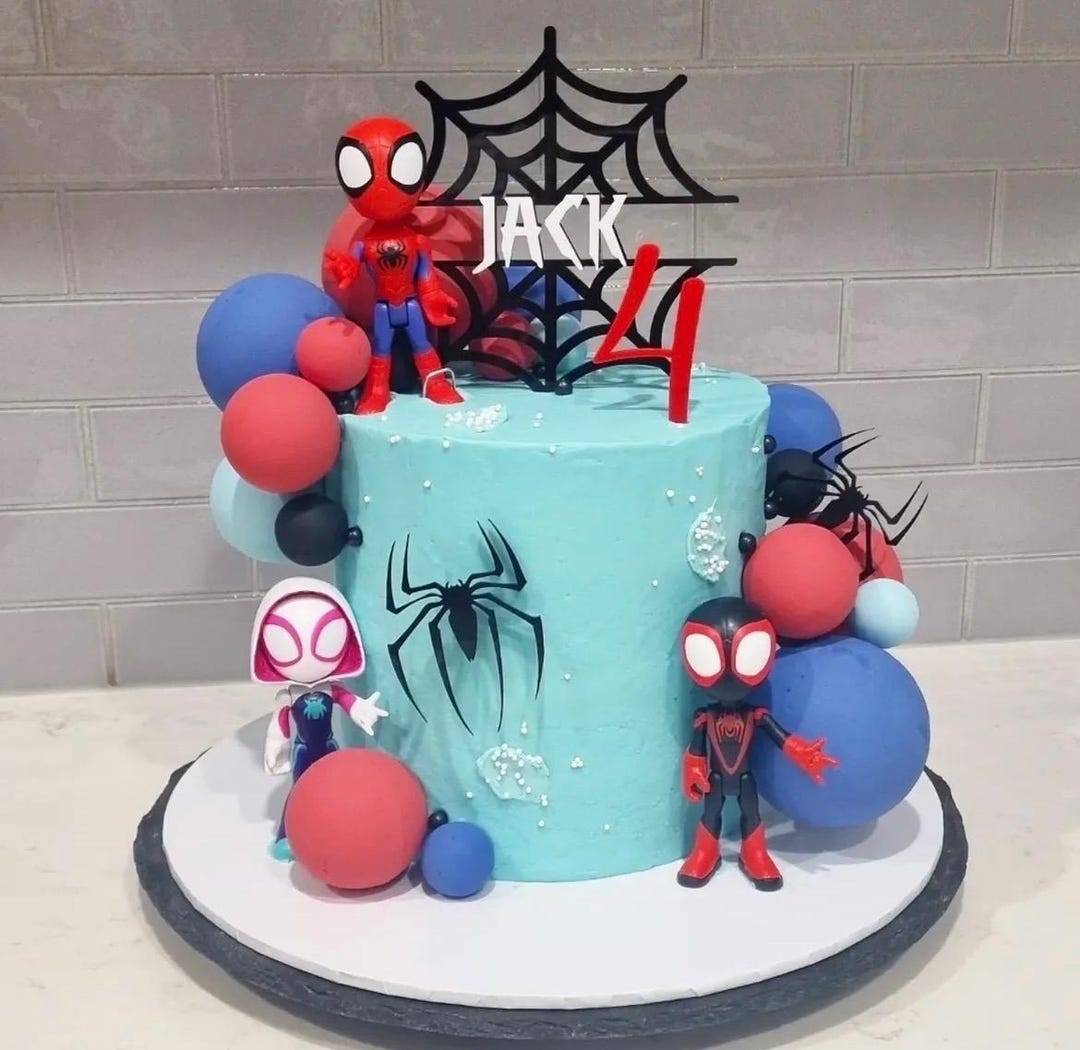 Spider Web Cake Topper, Spider Party Decor, Superhero Cake Topper, Boys ...