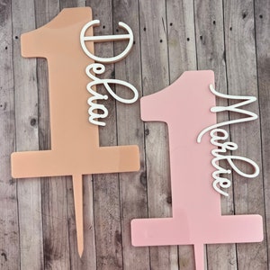 One Cake Topper Girl, 1 Cake Topper Girl, First Birthday Cake Decor ...