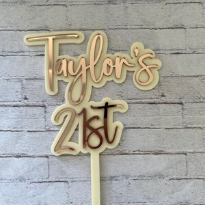 Personalized Acrylic Cake Topper: Custom Name & Age - Etsy