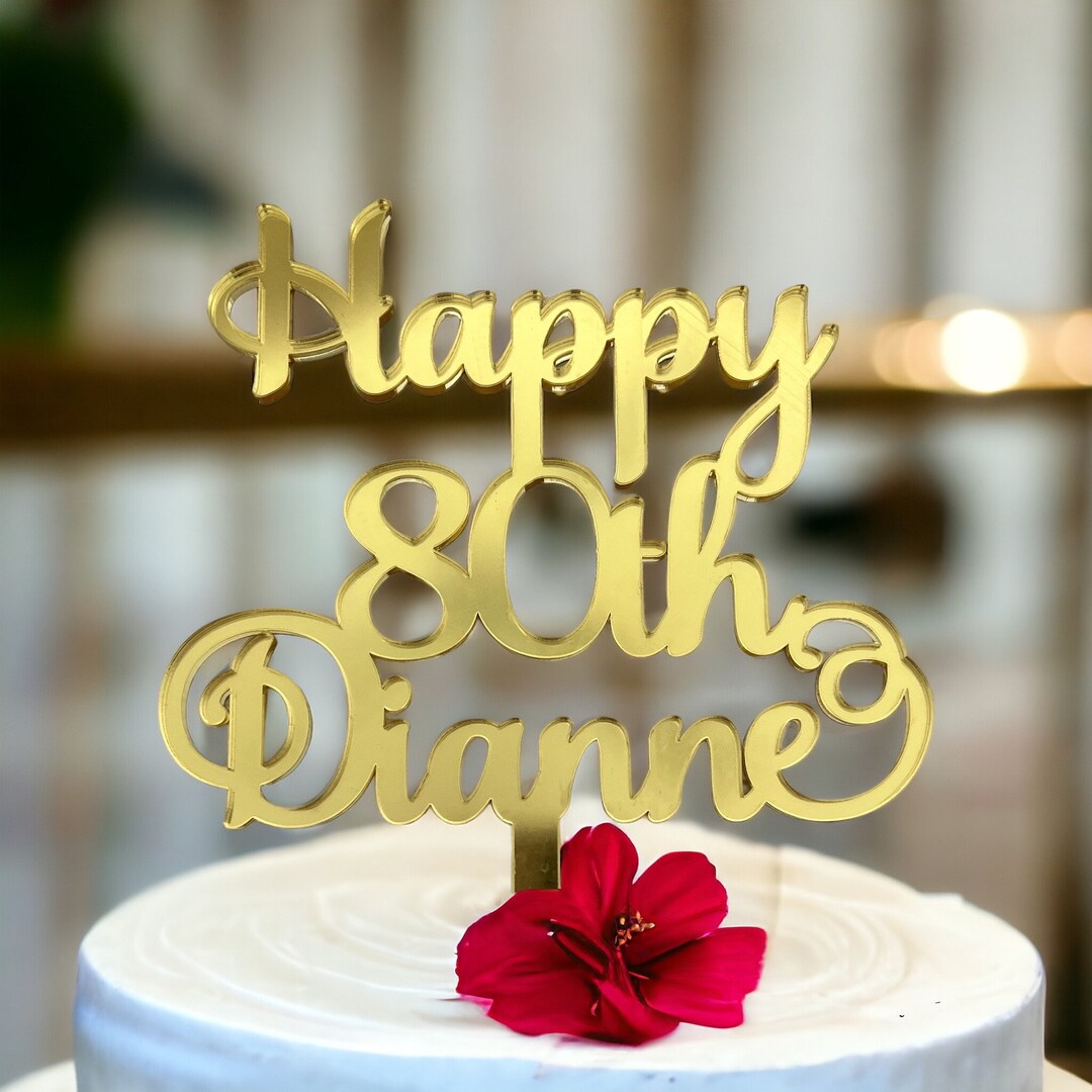 80th Cake Topper, Eighty Cake Topper, 80 Birthday Topper, 80th Birthday ...