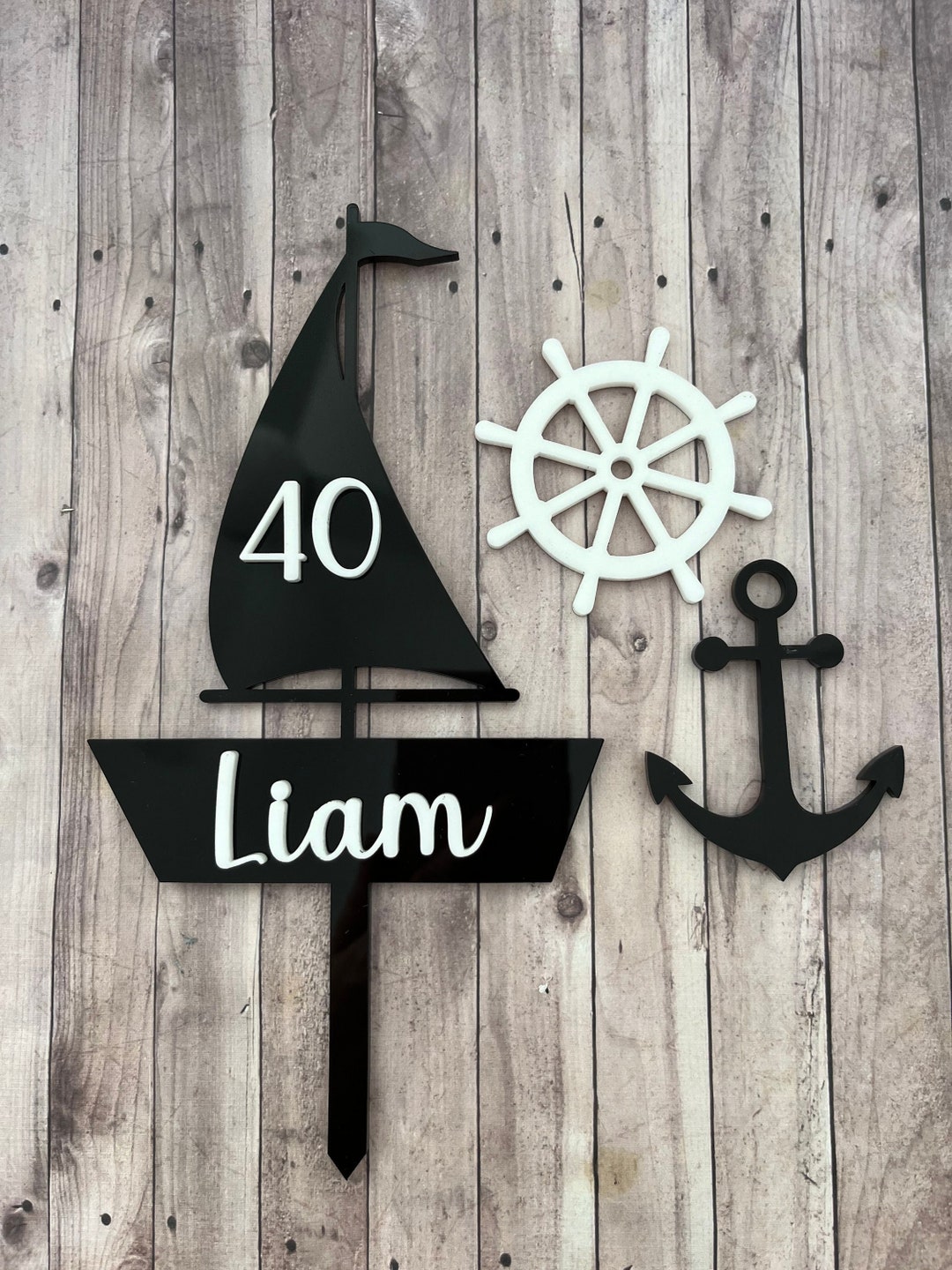 Sailing Cake Topper Boat Cake Topper Yacht Cake Topper Mens - Etsy