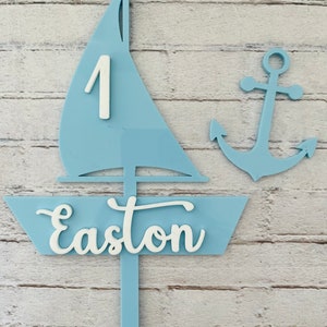 Sailing Cake Topper, Boat Cake Topper, Yacht Cake Topper, Mens Cake ...