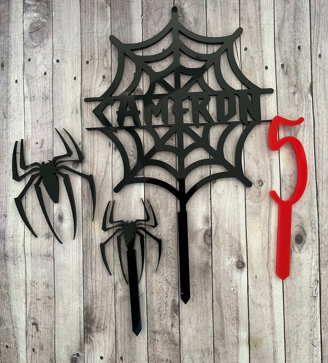 Spider Web Cake Topper Spider Party Decor Boys 5th Cake - Etsy