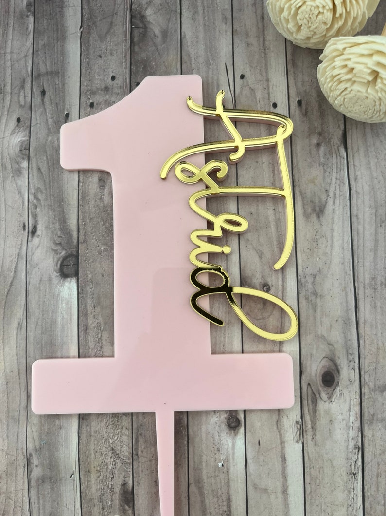 One Cake Topper Girl 1 Cake Topper Girl First Birthday Cake - Etsy